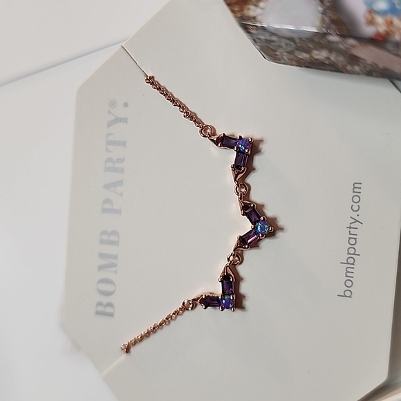 Jewelry | Bomb Party Necklace Lab Grown Iris Velvet Opal Rose Gold ...